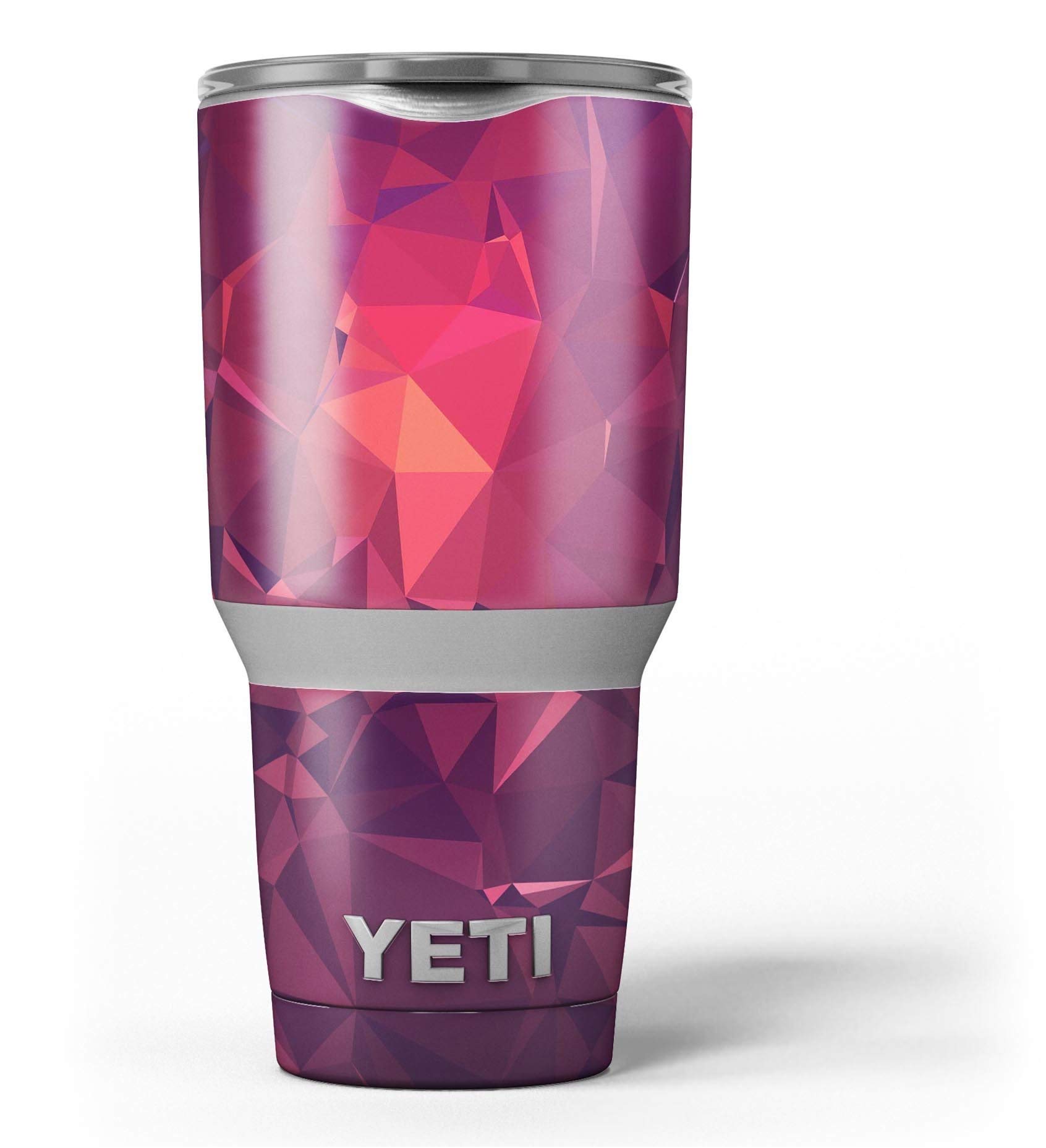 Design Skinz Dark Pink Geometric V19 - Skin Decal Vinyl Wrap Kit Compatible with The Yeti Rambler Cooler Tumbler Cups