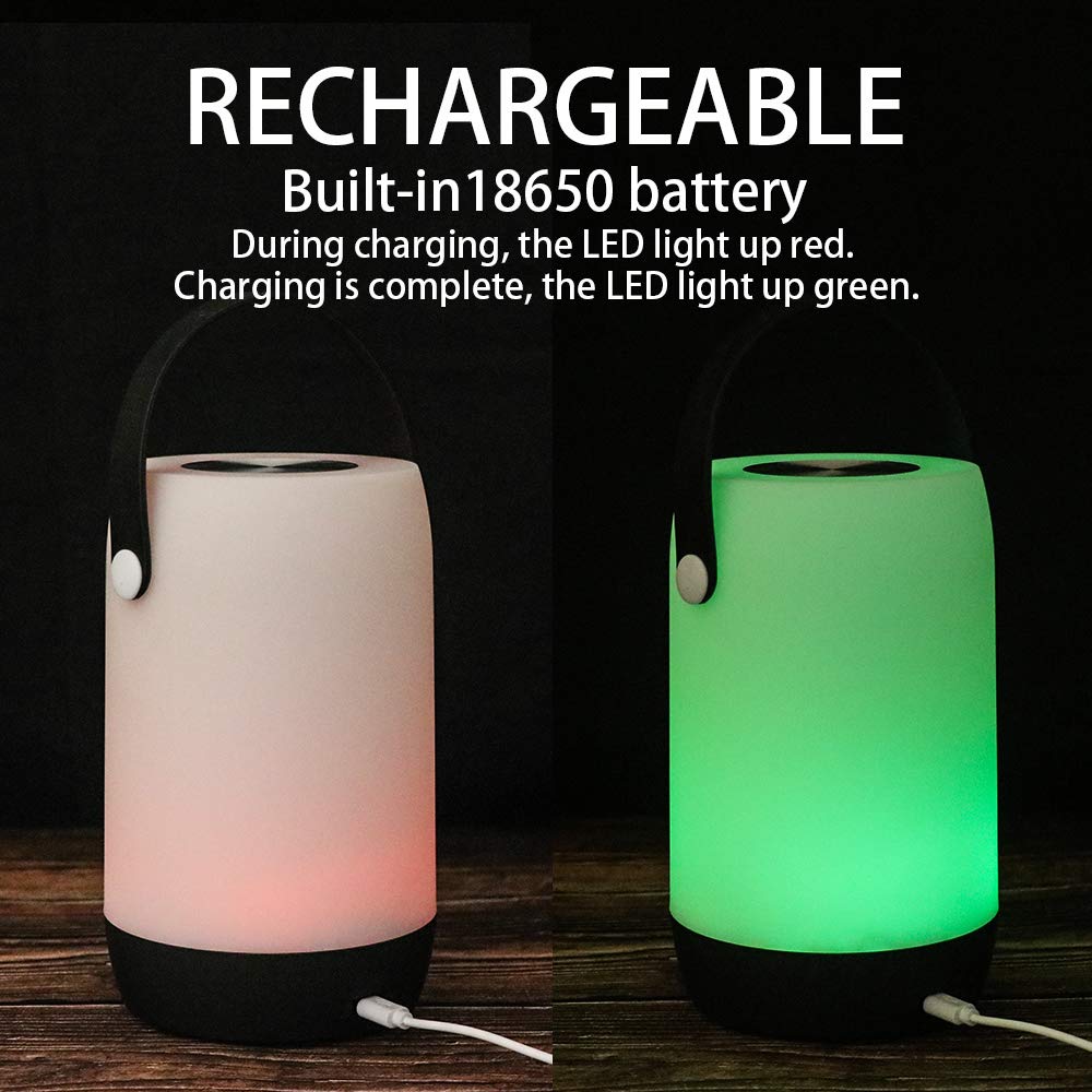 Eldnacele Table Lamp-Touch Sensor Lamp for Kids Bedroom, Portable USB Rechargeable Dimmable Baby Night Light with White Light, LED Night Lights, 2 Pack