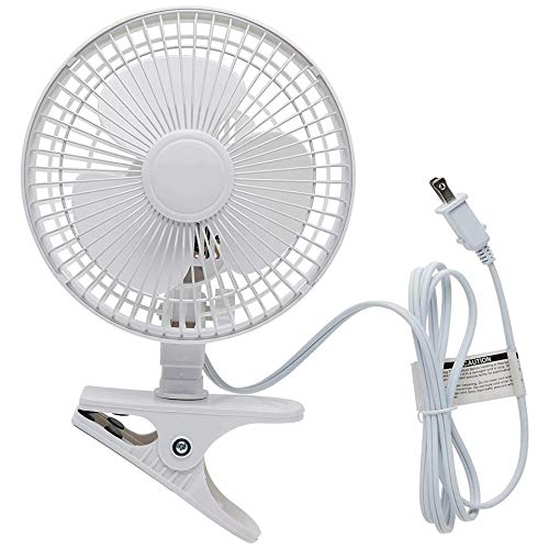 JOEY'Z 6 INCH - 2 Speed - Adjustable Tilt, Whisper Quiet Operation Clip-On-Fan with 5.5 Foot Cord and Steel Safety Grill (1, 6" Fan with 5 FT Cord)