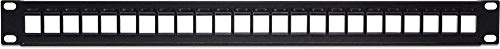 TRENDnet 24-Port Blank Keystone 1U Patch Panel, 1U 19" Metal Rackmount Housing, Recommended with TC-K25C6 & TC-K50C6 Cat6 Keystone Jacks (Sold Separately), Black, TC-KP24