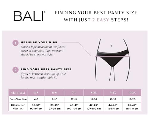Bali Women's One Smooth U All Over Smoothing Hi Cut Panty, Nude with Black Lace, Large/7