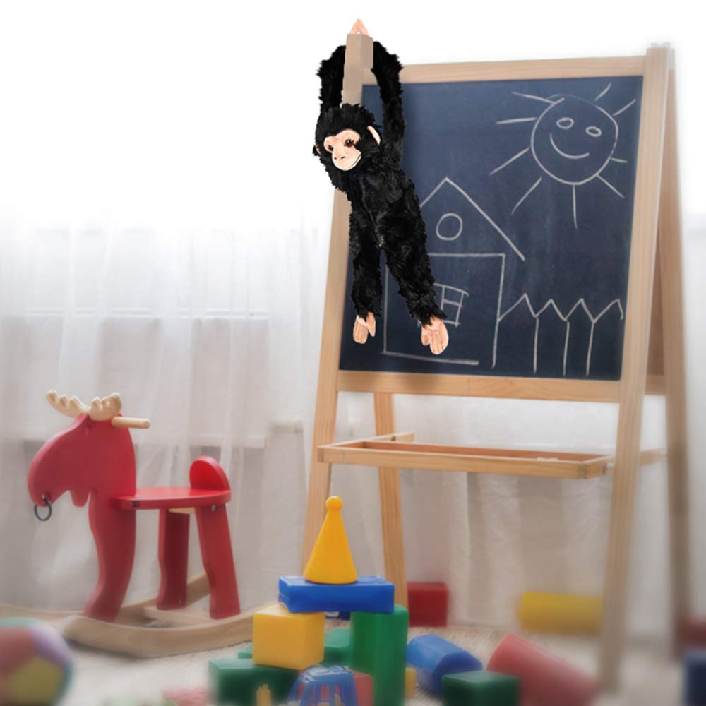 ArtCreativity Black Hanging Chimpanzee Plush Toy, 19 Inch Stuffed Chimpanzee with Realistic Design, Soft and Huggable, Cute Nursery Decor, Best Birthday Gift for Boys and Girls