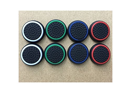 4 Pair / 8 Pcs Replacement Silicone Thumb Grip Stick Analog Joystick Cap Cover for Ps3 / Ps4 / Ps5 / Xbox 360 / Xbox One/Game Controllers Black