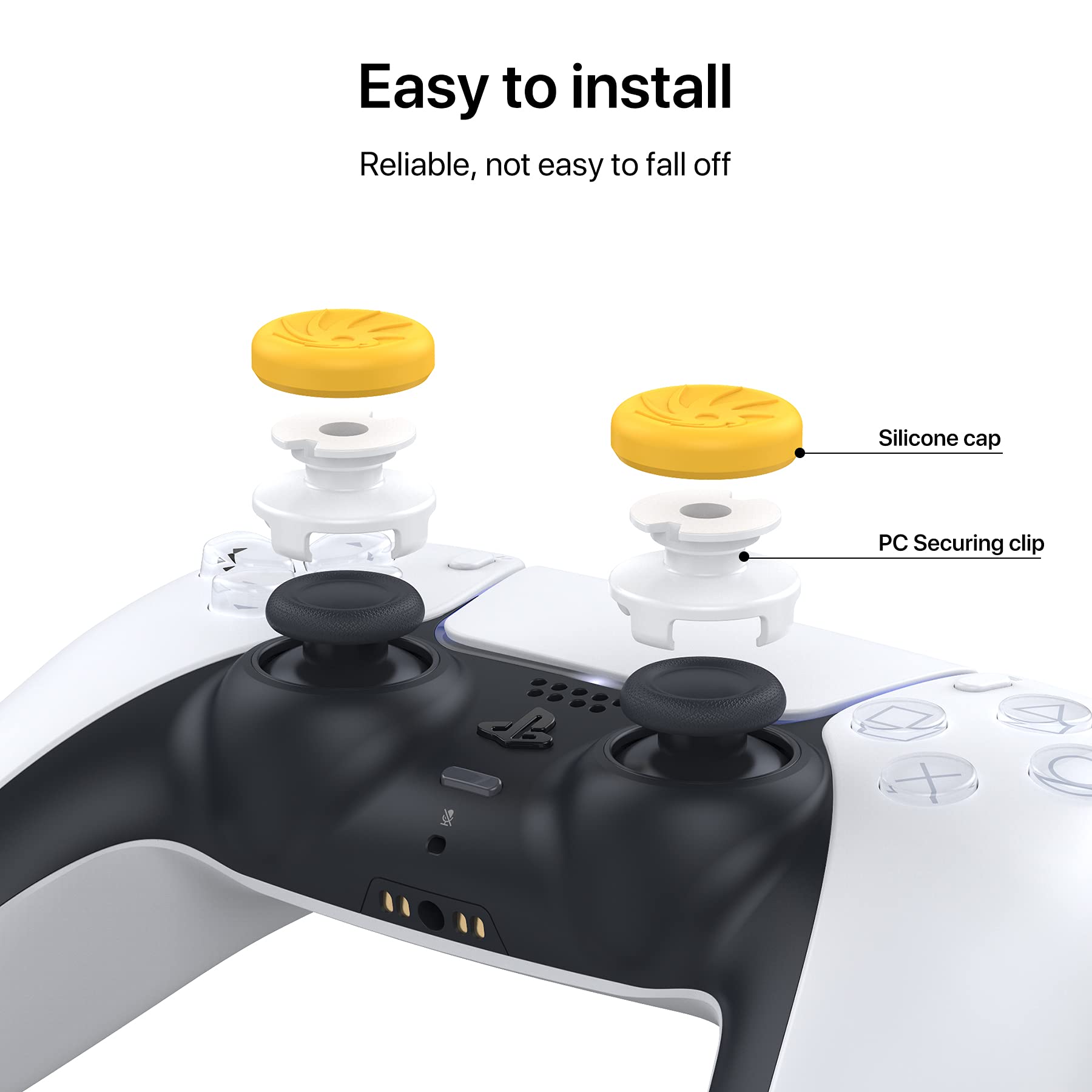 4 Pairs 8 Pcs Silicone Cap for PS5, Silicone Thumb Grips Caps Cover Analog Stick,Game Controllers Compatible with Playstation 5 (2-Flywheel)…
