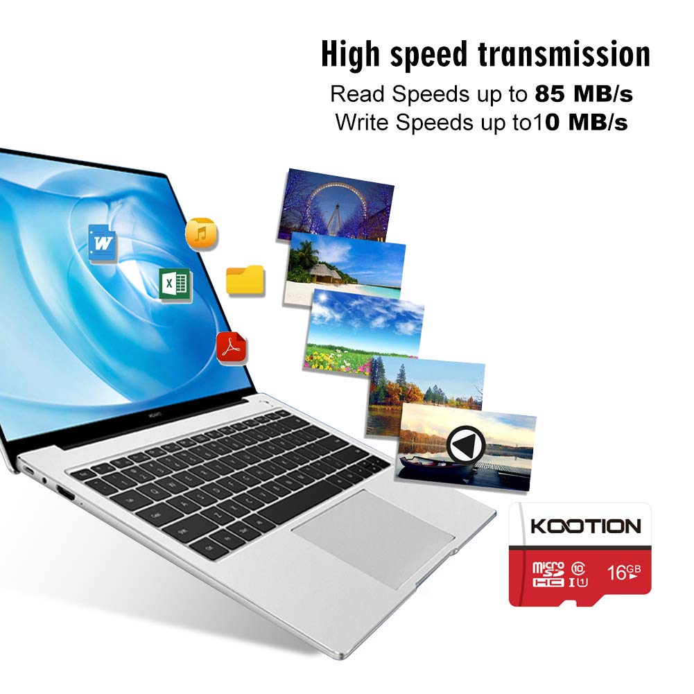 KOOTION 10 Pack 16GB Micro SD Card Class-10 Micro SDHC Card 16 gb UHS-I High Speed TF Card R Flash C10 U1 Memory Card