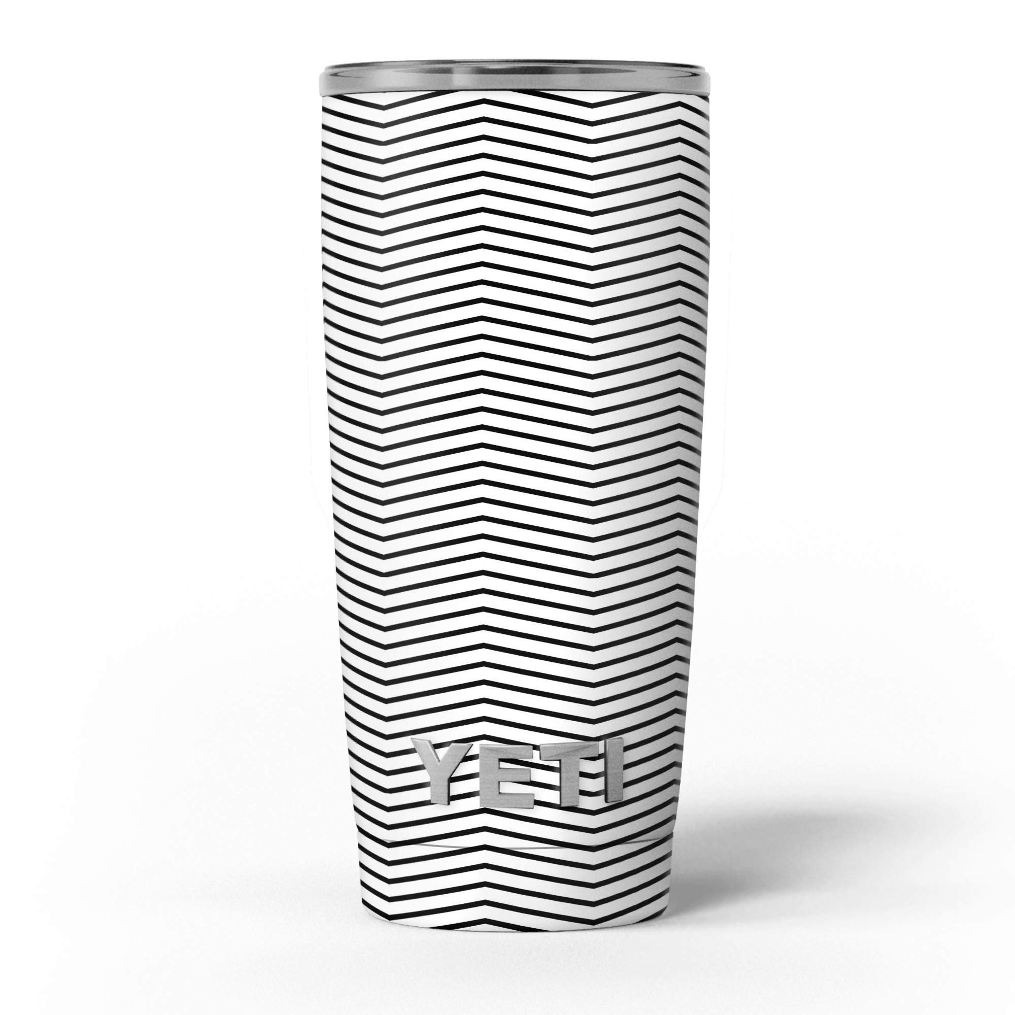 Design Skinz The Slate Black Chevron Pattern with Clear Backing - Skin Decal Vinyl Wrap Kit Compatible with The Yeti Rambler Cooler Tumbler Cups