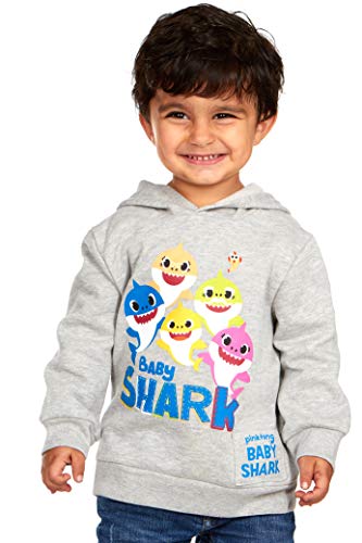 Pinkfong Baby Shark Toddler Boys Fleece Pullover Hoodie Grey 4T