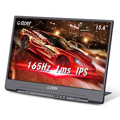 G-STORY 15.6โ Portable Monitor, 1ms 165Hz Portable Gaming Monitor (Support 144Hz) Full HD 1080P, IPS Screen USB C Computer Monitor with HDMI Freesync for Laptop PS5 NS Xbox PS4 Phone with Smart Cover