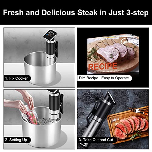 CAUKINS Sous Vide Machine Suvee Cooker:Sous-vide 1100 Watts Sous Vide Cooker Sous Vide Kit Immersion Circulators for Precision Cooker