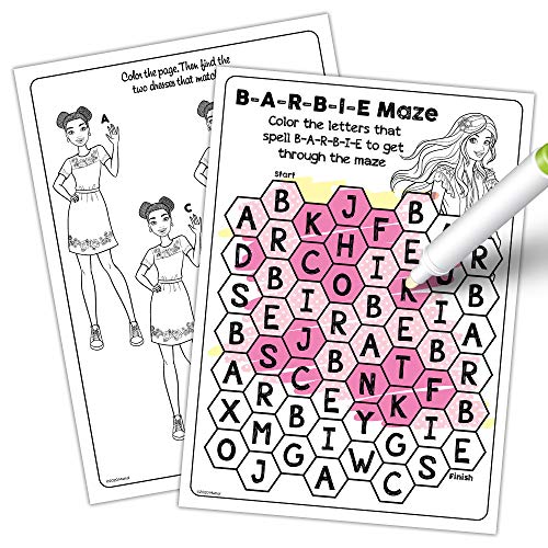 Bendon Barbie Mattel 16 Page Imagine Ink Coloring Book with 1 Mess Free Marker 49749