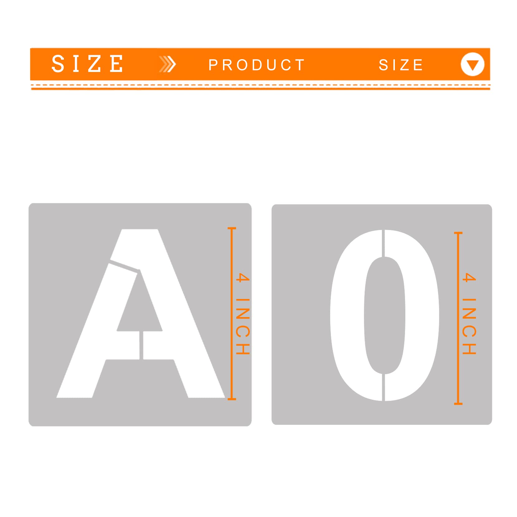4'' Letter Stencils and Numbers Reusable Plastic, 36 Pcs Alphabet Art Craft Stencils, Number Symbol Templates Letter Stencils for Wood, Wall, Script Boat,Fabric, Rock, Chalkboard, Signage