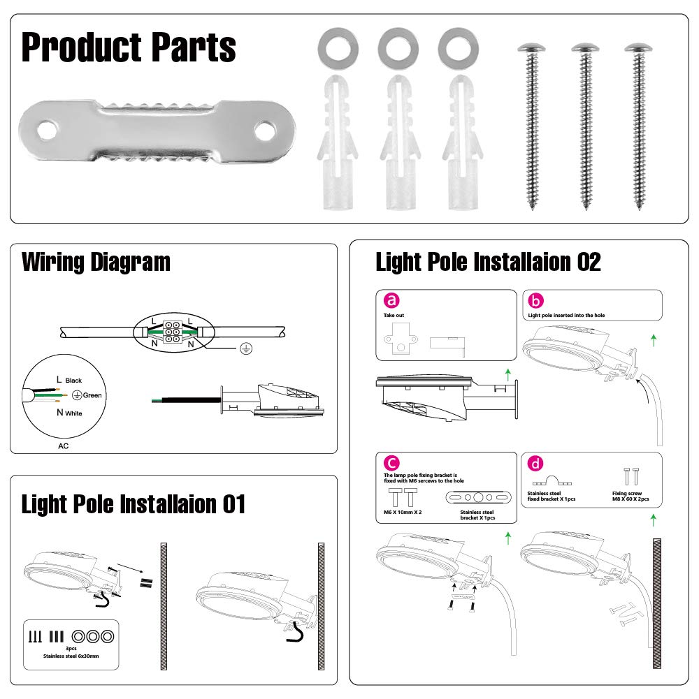 Area Lights for Outdoor Dusk to Dawn,100W LED Barn Light ,15000 Lumens,Wall lamp 5000K Daylight,Yard Lights Outdoor Waterproof IP65 ,Street Light Sensor,100-277V,Security Floodlight,5-Year Warranty