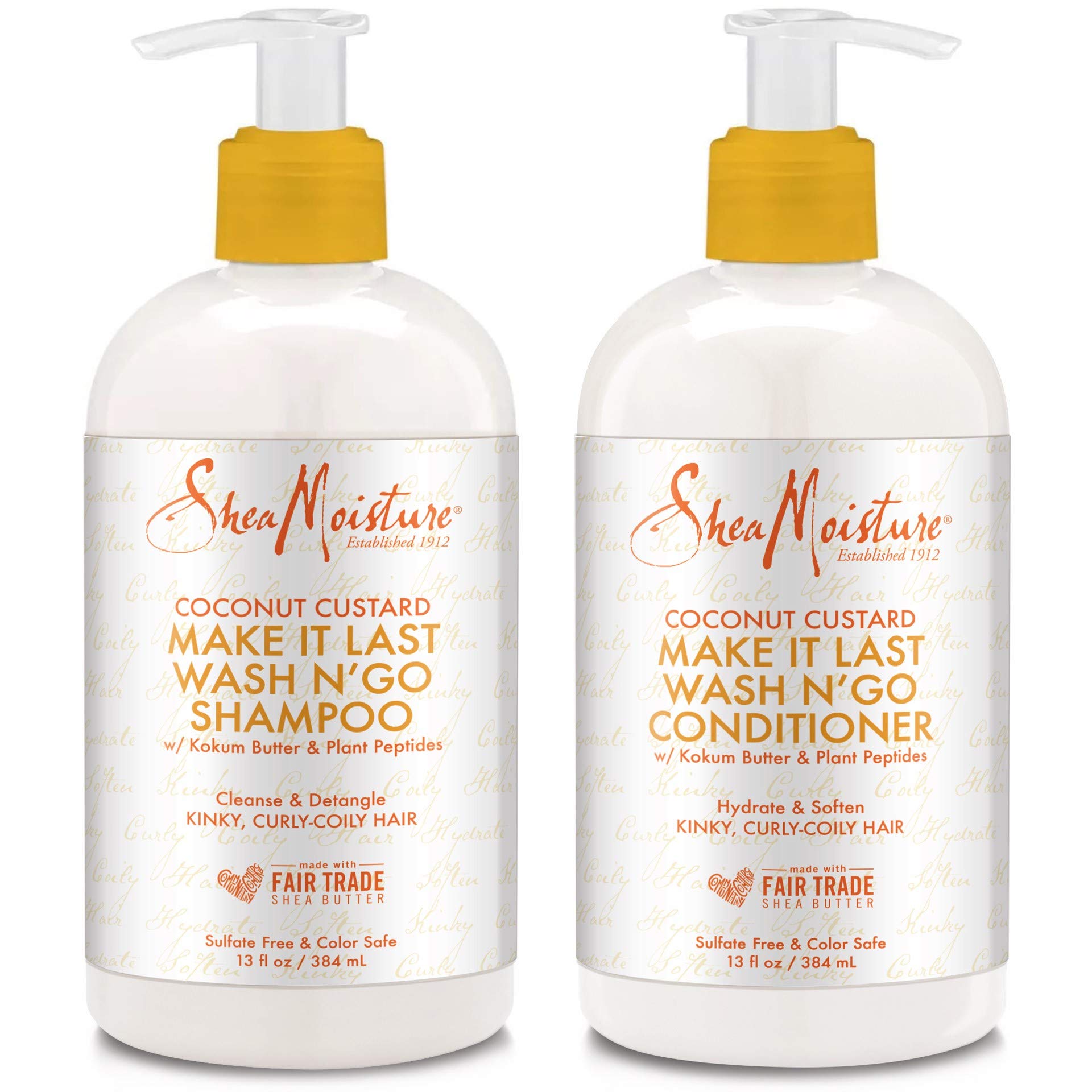 Shea Moisture Coconut Custard Make It Last Wash N’ Go Trio Shampoo, Conditioner And Hair Styler Set