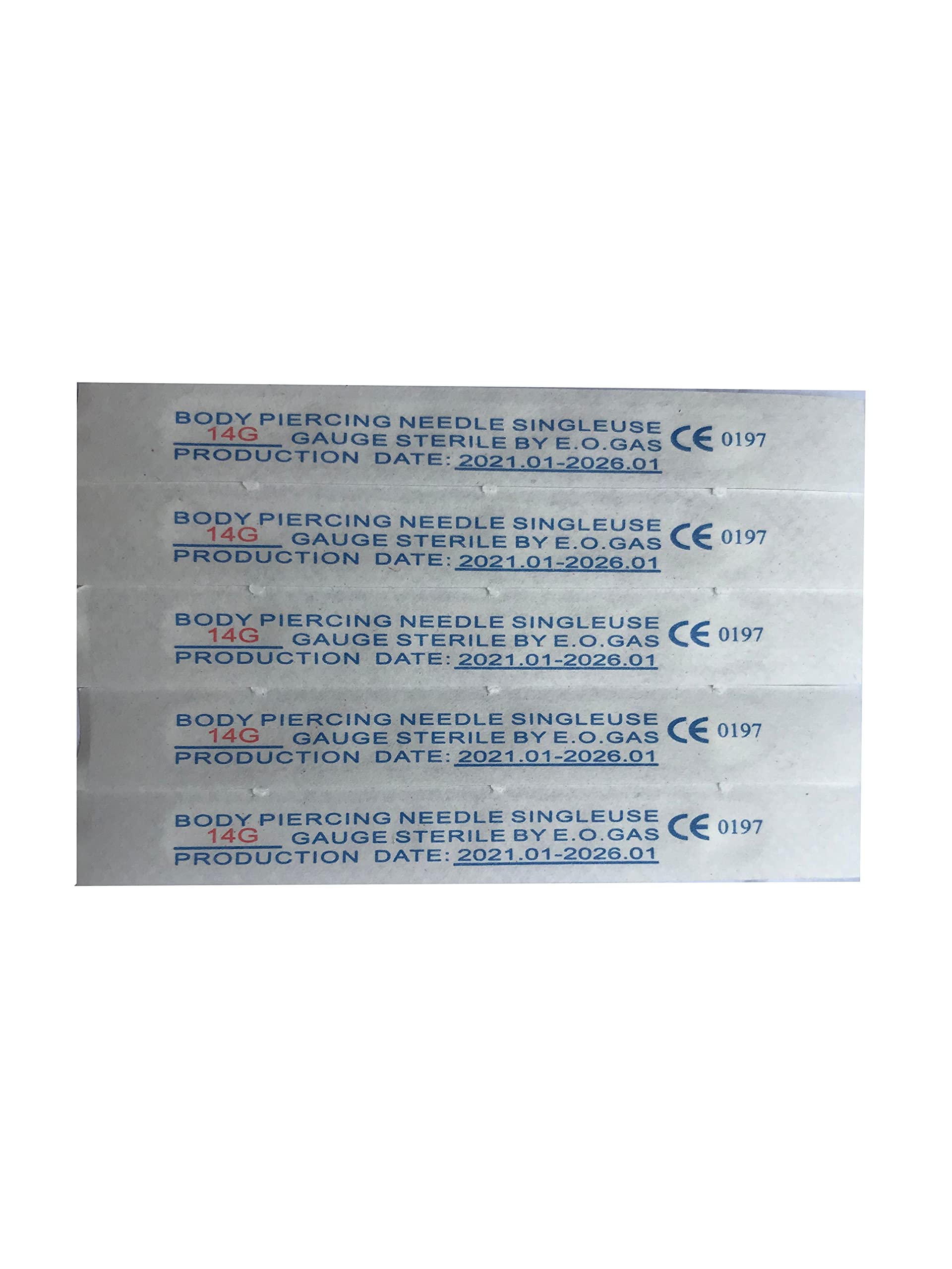 Shuiniba 14G 5 Pieces Body Ear Navel Nose Lip Nipple Piercing Needles