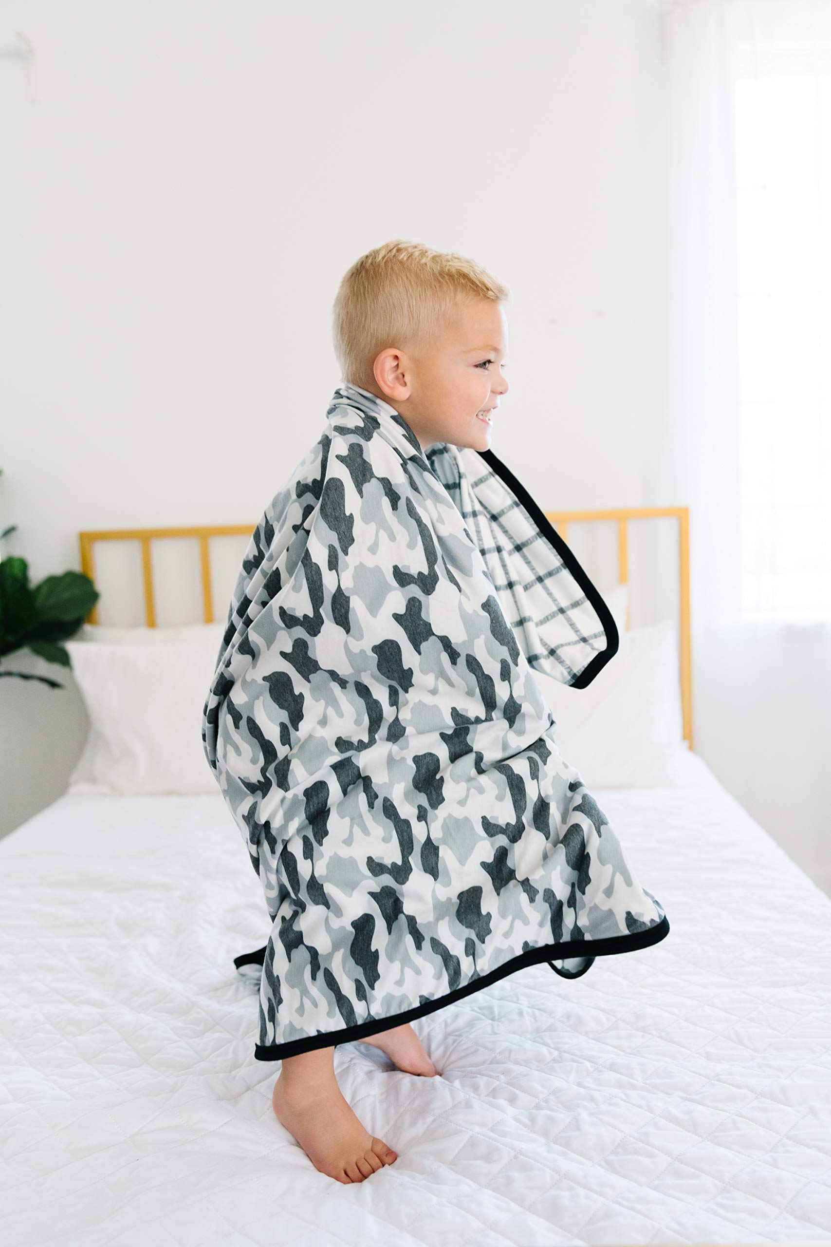 Large Premium Knit Baby 3 Layer Stretchy Quilt Blanket"Gunnar" by Copper Pearl
