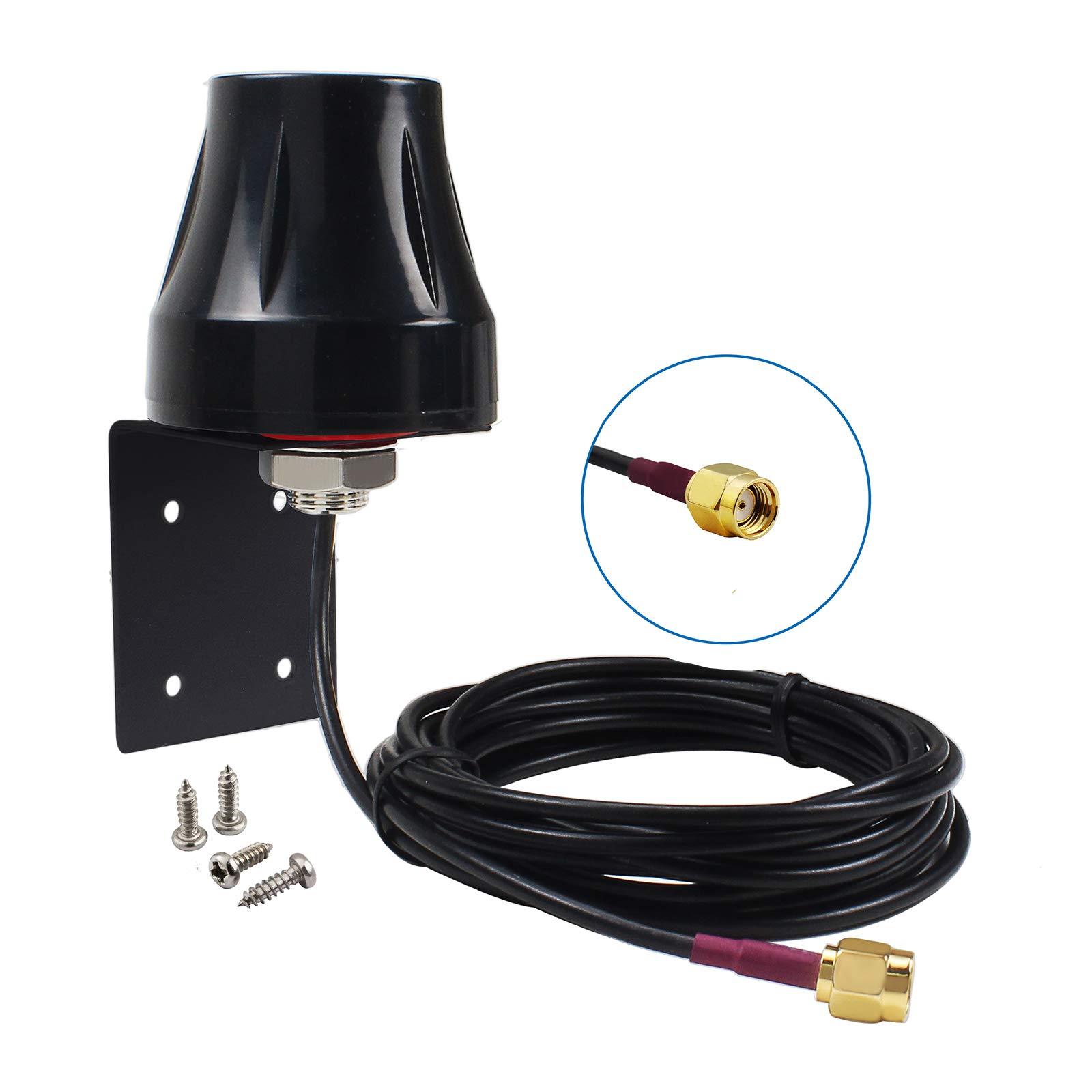 Waterproof Dual Band WiFi 2.4GHz 5GHz 5.8GHz Mini Omni-Directional 5dBi Wall Mount Outdoor RP-SMA Male Antenna for WiFi Router Hotspot Wireless Network Card Security IP