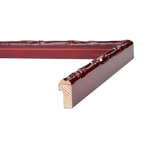 4" x 6" Shimmering Red Moffit Narrow Width Table Top Frame - 100% Natural Wood & High Definition Glass, Used Vertically or Horizontally for Tabletop Display Contemporary Style Frame