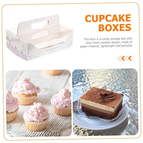 Baluue Muffin Container 10pcs Cupcake Boxes Cupcake Cake Box Mini Muffin Cake Containers Dessert Containers Mini Cupcake Packaging Containers Paper Cupcake Carrier Pie