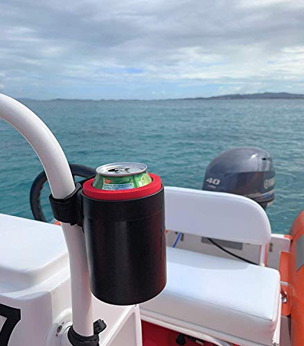 Dadding & Co. Original DaddieCaddie Cup Holder for Strollers, Golf Carts, Boats and Bikes – Includes Mounting System – Discretely Holds 12 Oz. Beverage Cans for Happy Hour on The Go