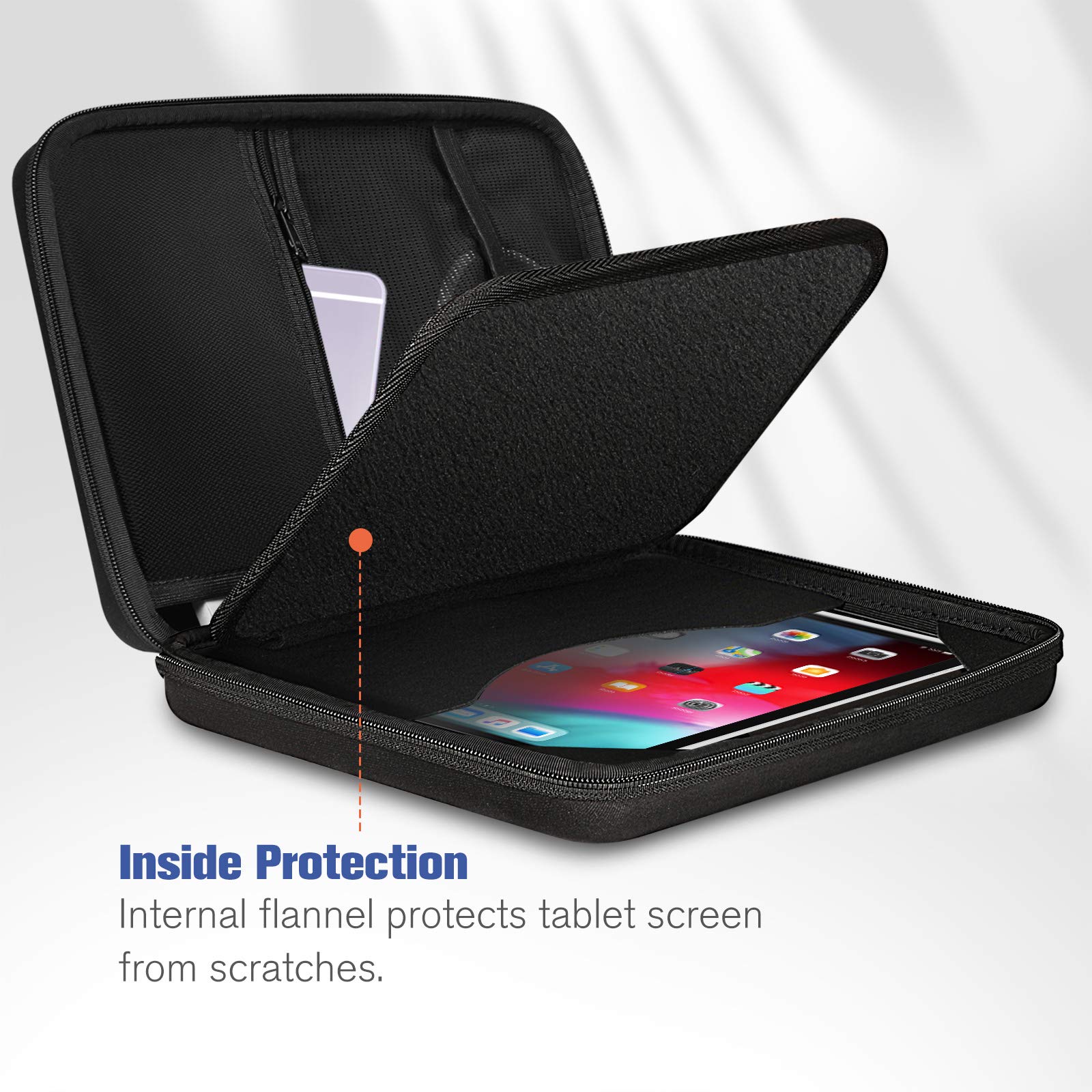 SITHON 11 Inch Portfolio Sleeve Case for 11-inch iPad Pro M4 & iPad Air M2 2024, 11-inch iPad Pro M2, 10.9"/10.2" iPad 10/9th Gen, 10.9" iPad Air 5/4th, Shock Absorption Tablet Carrying Organizer