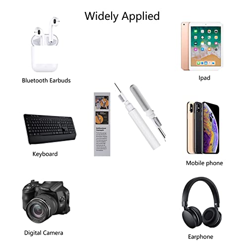 3 in 1 Multifunction Cleaner Kit with Soft Brush for Airpods Pro 1 2 Multi-Function Cleaner Kit Soft Brush for Bluetooth Earphones Case Cleaning Tools for Lego Huawei Samsung MI Earbuds (White)