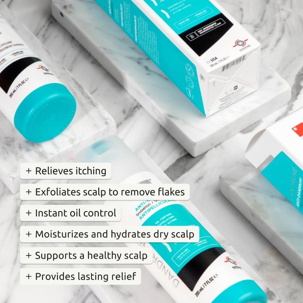 DS Laboratories Dandrene Anti Dandruff Shampoo & Conditioner - Dry Scalp Dandruff Treatment Shampoo Conditioner Set, Seborrheic Dermatitis & Psoriasis