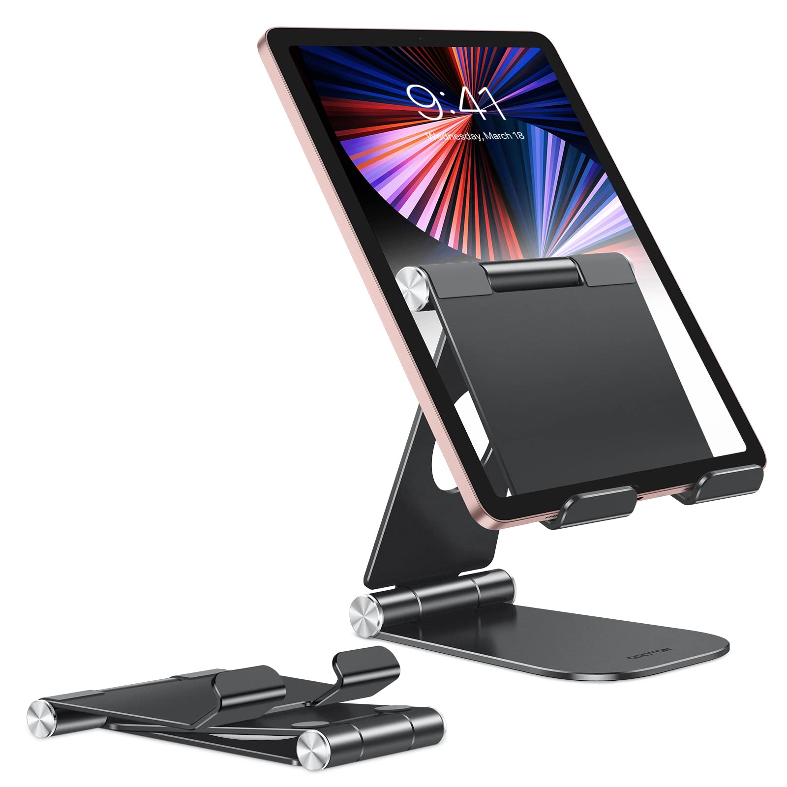 OMOTON Fully Foldable Tablet Stand, Black
