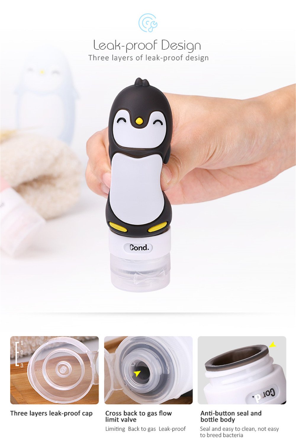 ZOESON Leak Proof Travel Bottles, 3oz Silicone Portable Toiletry Containers for Cosmetics Shampoo Lotion (4pcs/pack)
