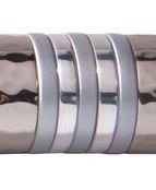 Bread Challah Knife and Stand Hammered Metal Handle with Colored Rings by Yair Emanuel (Silver Rings)