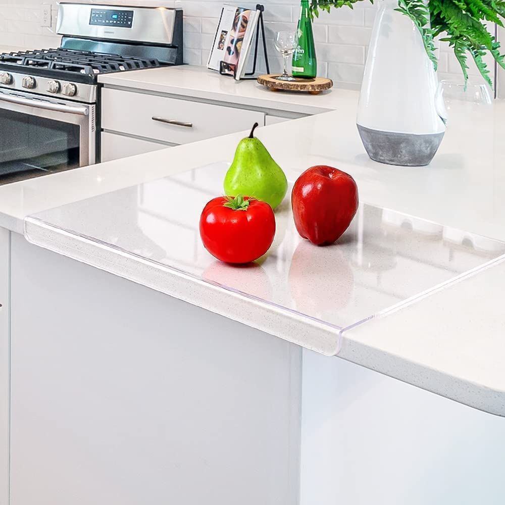 Acrylic Cutting Boards for Kitchen Counter, 2023 New Acrylic Anti-Slip Transparent Cutting Board with Lip for Counter Countertop Protector Home Restaurant, Cutting Boards For Kitchen Counter