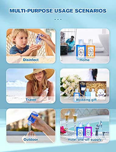 OceanTeda 2oz Empty Hand Sanitizer Travel Size Bottles 50pcs, Plastic Mini Clear Refillable Flip-Top for Hand Sanitizer Shampoo Baby Shower Containers