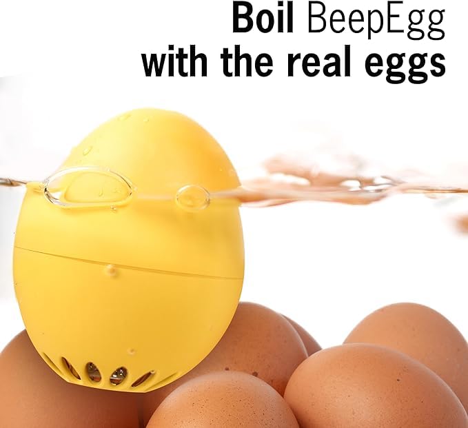 80s BeepEgg - Singing Floating Egg Timer – Boil Together with The Eggs - Egg Cooker for 3 Levels of doneness - BeepEgg with 3 melodies - Funny Musical Egg Timer - Brainstream