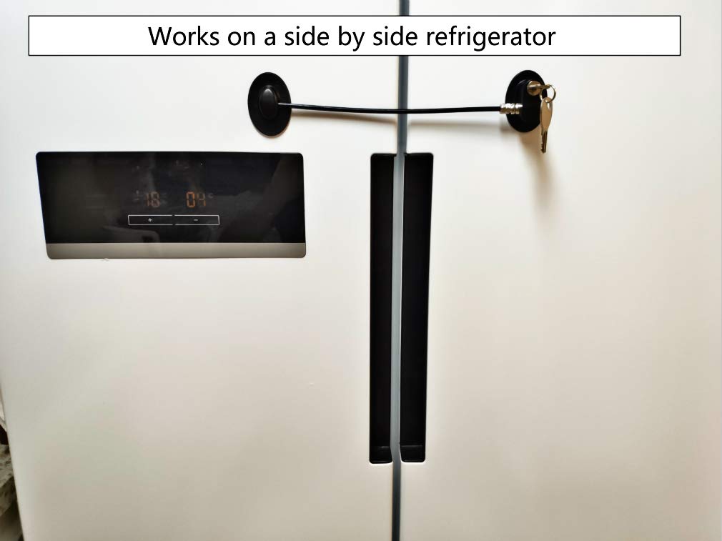 3 Pack Refrigerator Door Locks with 6 keys, File Drawer Lock, Freezer Door Lock and Child Safety Cabinet Lock by REZIPO Black