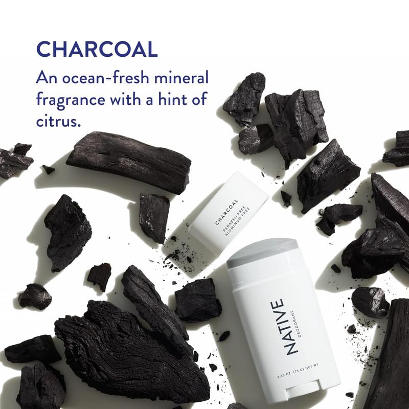Native Deodorant | Natural Deodorant for Men, Aluminum Free with Baking Soda, Probiotics, Coconut Oil and Shea Butter | Charcoal