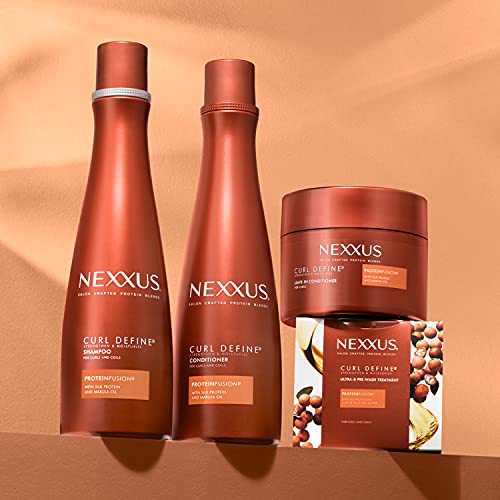 Nexxus Curl DefineCurl Define Shampoo Sulfate free For Curly & Coily Hair with ProteinFusion Curl Enhancer & Strengthening Shampoo 13.5 oz