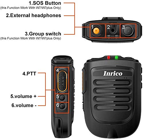 KJD Inrico B01 Wireless Handheld Microphone Bluetooth Version 4.2 PTT for W7 N60 W2PLUS Android Mobile Radio Phone Work with Zello Real PTT NOT Support iOS System 1111