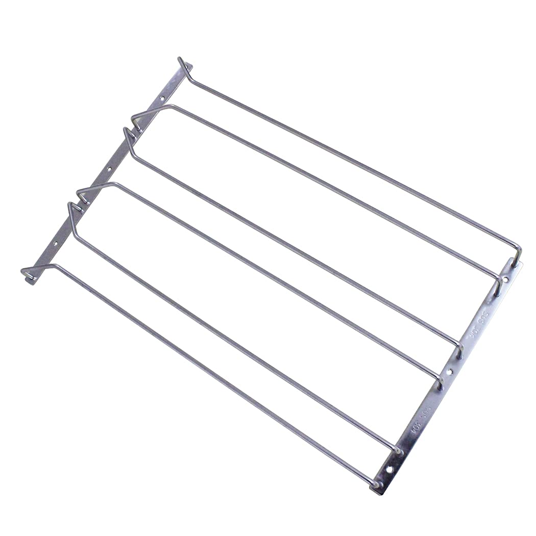 Abcsea 45 cm Stainless Steel Wine Glass Holder Rack, Chrome Wine Glass Holders Under Cabinet, 1 Piece (2 Rows)