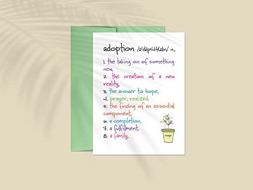 Adoption Cards - Adoption Greeting Card - New Family Card - Congratulations Card for Adoptive Parents - New Baby Son Daughter Gift - 4.25" x 5.5" Folded Card and Envelope Set