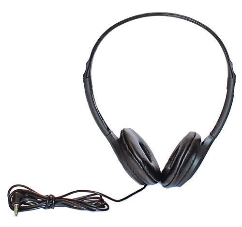 Soundnetic SN313 Classroom Over The Head Stereo Headphones with Leatherette Earpads, Black, Count of 100, Pack of 1