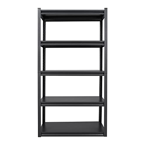 LISSIMO 5-Tier Heavy Duty Shelf, 63" H Metal Shelving Unit Load 2000LBS, Adjustable Storage Shelves for Garage,Bedroom,Office 18" D x 34" W x 63" H