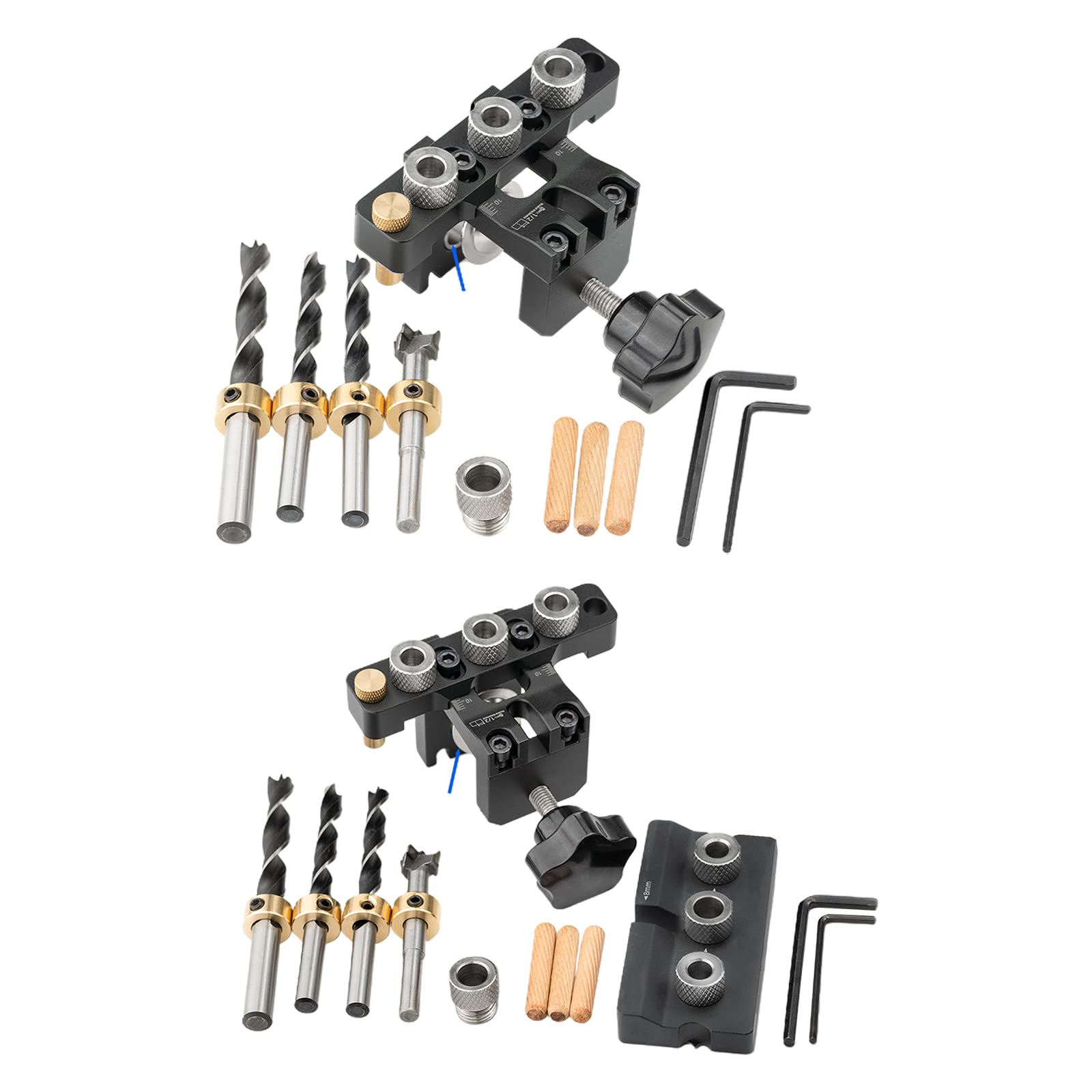 3 In 1 Woodworking Doweling Jig Kit With Positioning Clip Adjustable Drilling Guide Puncher Locator Carpentry Tools Drill Guide For Angle Drilling Portable Drill Guide