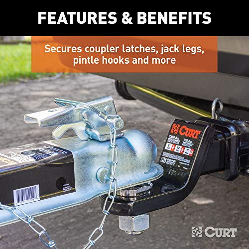 CURT 28001 Trailer Coupler Pin with 12-Inch Chain, 3/8-Inch Diameter x 2-3/4-Inch Long