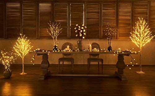 LITBLOOM Lighted Brown Willow Branches 30IN 100 LED with Timer Battery Operated, Tree Branch with Warm White Lights for Holiday Christmas Decoration Indoor Outdoor Use