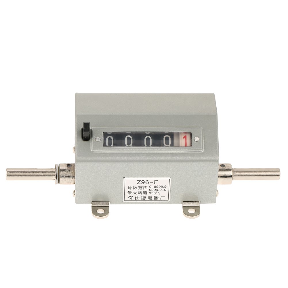 Length Counter, 1 Pack 5 Digits 0-9999.9 Mechanical Length Counter Max Speed 350RPM Grey Reset with Rolling Wheel for Record of Weaving, Plastic Film, Leather, etc