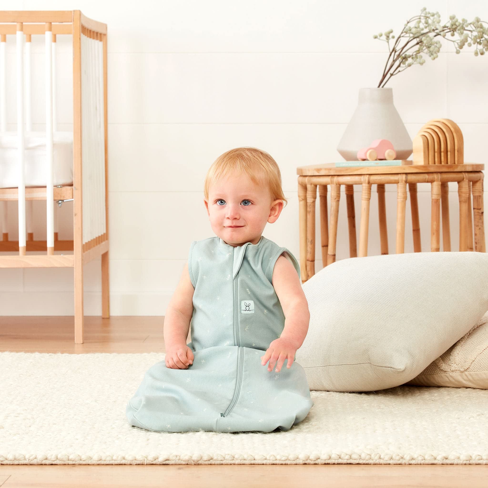 ergoPouch 1.0 Tog Jersey Sleeping Bag – Arms-Out Baby Sleep Sack – Soft, Breathable & Comfortable (3-12 Months, Sage)