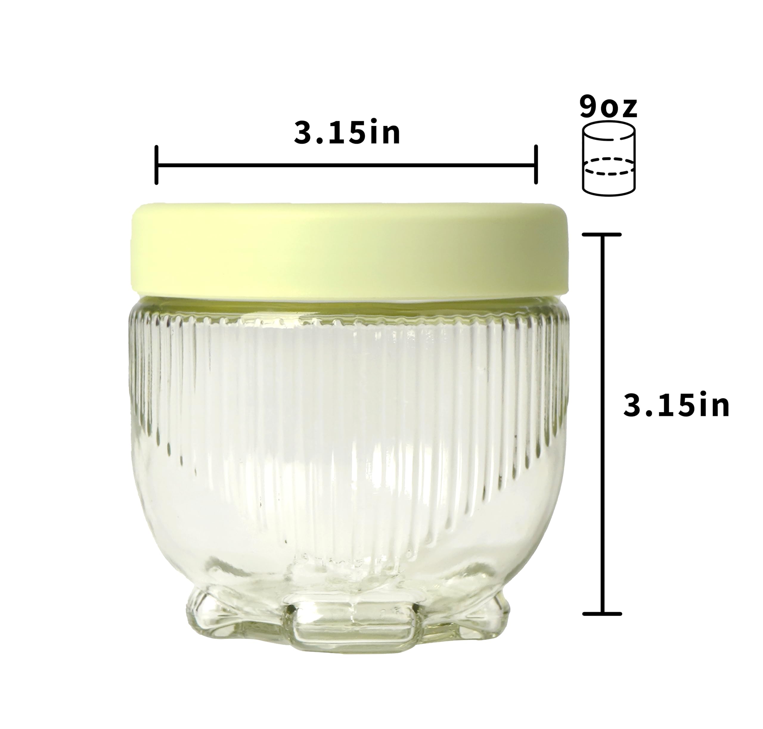 6 Pack Stackable Glass Airtight Food Storage Jars, Overnight Oats Containers with Snap Function Screw Lid, Glass Food Storage Containers for Fruit Cereal Coffee Bean Spice Sugar Yogurt (GREEN 6P)