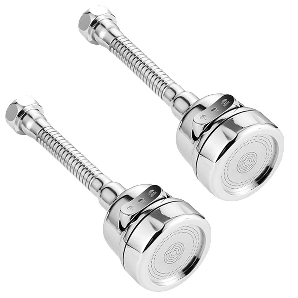 360 Degree Swivel Faucet Aerator 2PCS Deluxe Water Saving Faucet Sprayer Water Saving Bubbler Pressurized Faucet Filter Kitchen Accessories(6.9in)