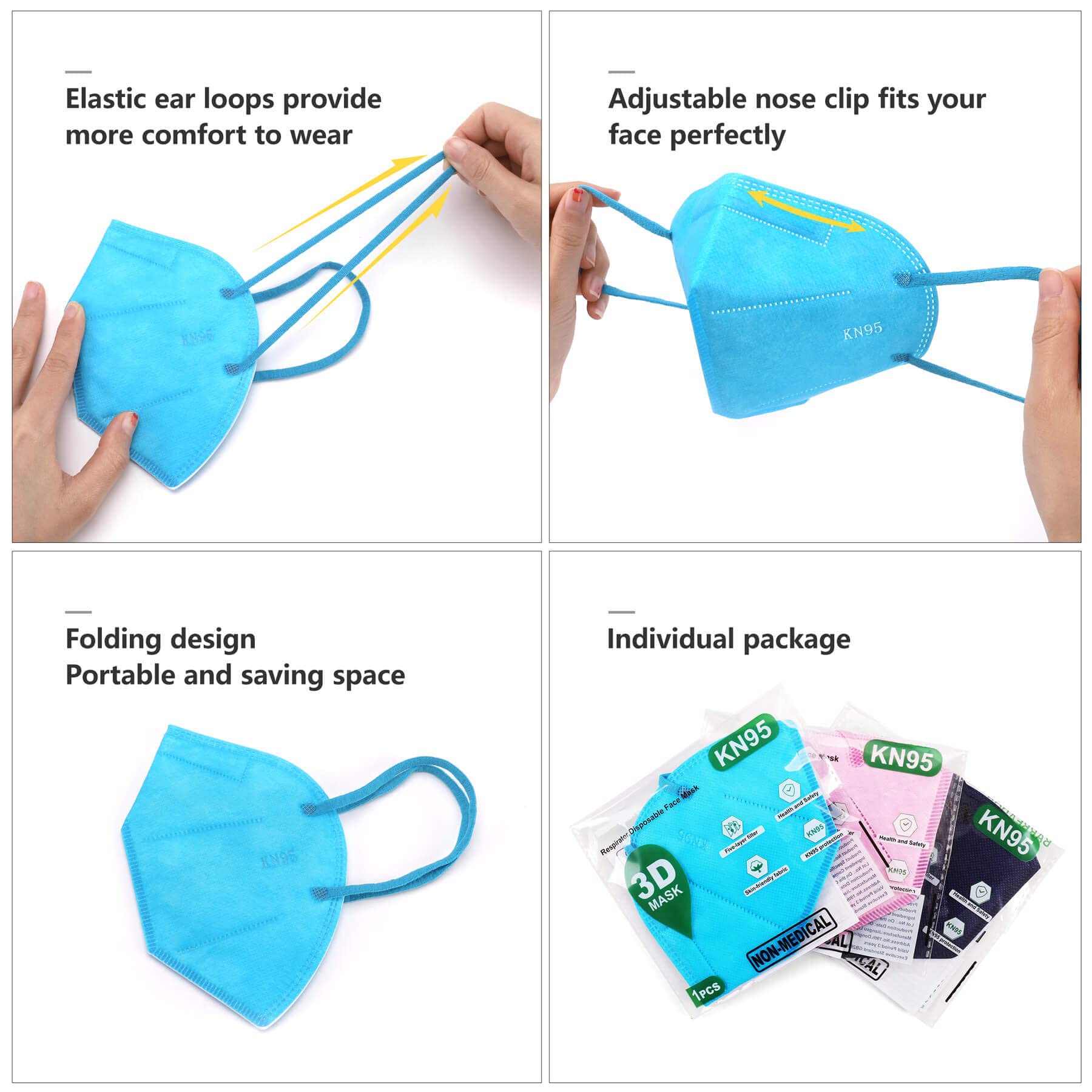 KN95 Face Mask 30PCS, Approved Individually Wrapped 5-Layers Face Mask for Adults Men Women, Colplay Comfortable Breathable Mascarillas KN95 Anti Dust Pollen, Efficiency Over 98.1%, 6-Color Pack