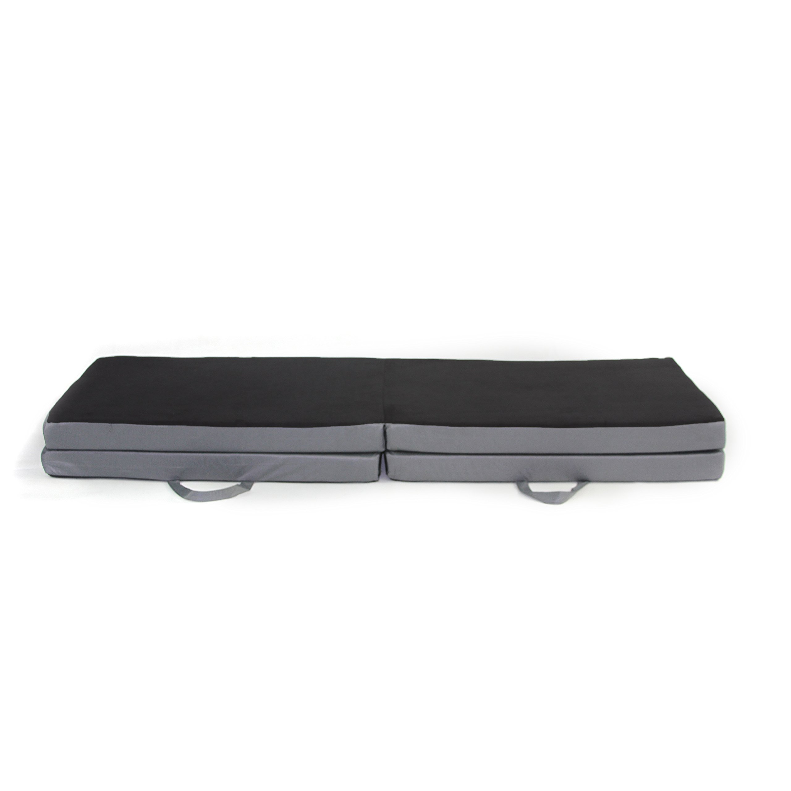 American Furniture Alliance Adult Quadfold Hide 'A Mat, Black/Charcoal, Full Folding-Mattress