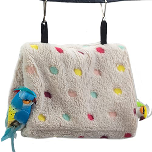 LeerKing Bird Bed, Parakeet Nest House for Cage, Parrot Hanging Hammock Bird Hut Plush House Snuggle Tent for Conure, Lovebird, Cockatiels, Cockatoo, Quaker